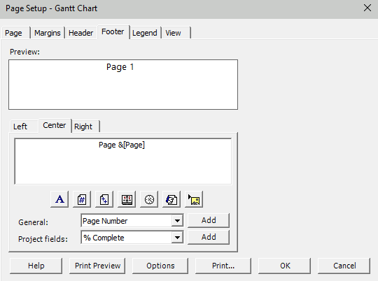 Page Setup – Project Plan 365
