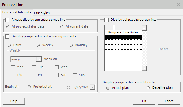 Progress Lines – Project Plan 365