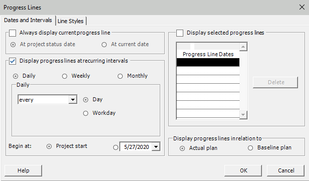 Progress Lines – Project Plan 365