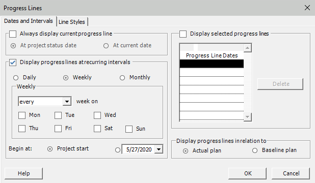 Progress Lines – Project Plan 365