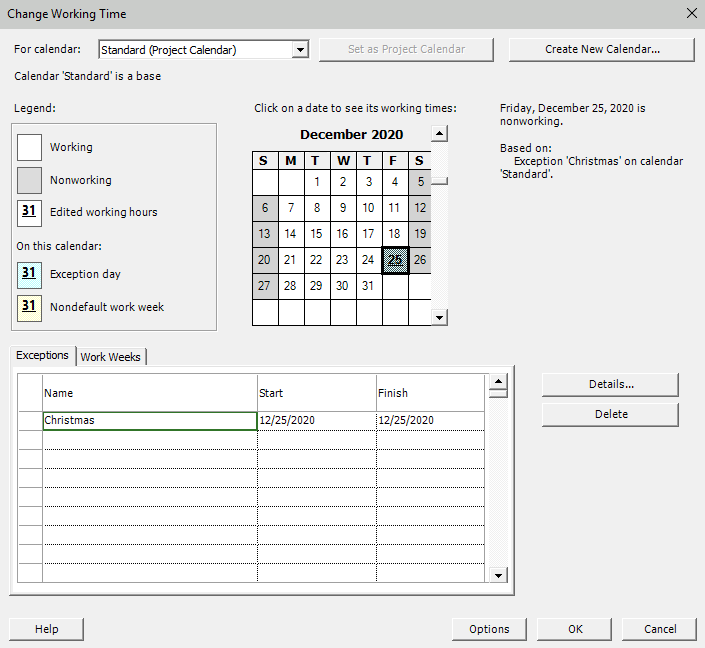 Project Calendars – Project Plan 365