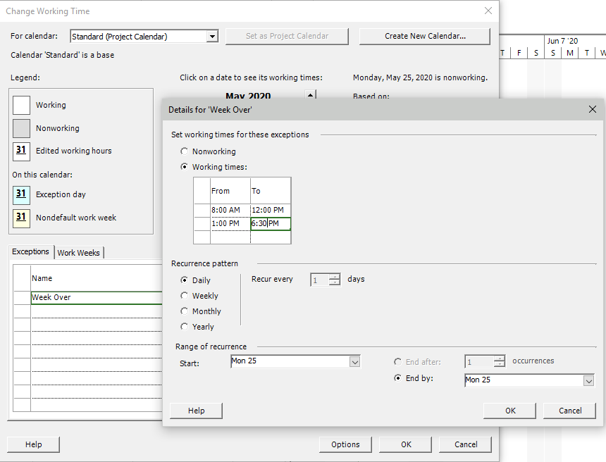 Project Calendars – Project Plan 365
