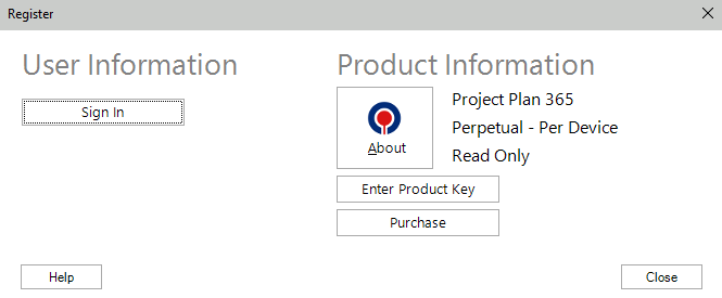 Registration – Project Plan 365