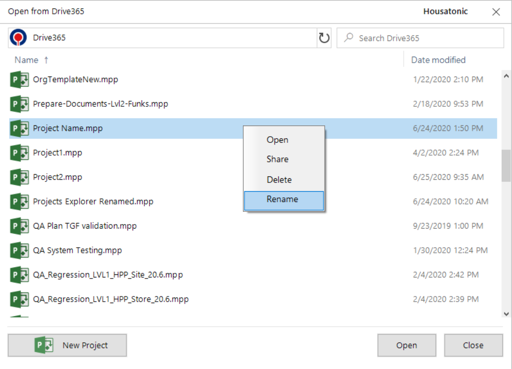 My Projects – Drive 365 – Project Plan 365