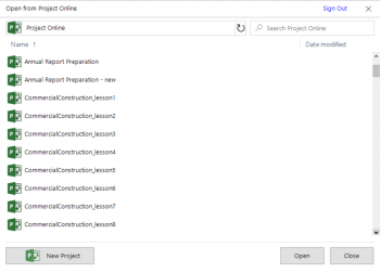 Open from Project Server – Project Plan 365