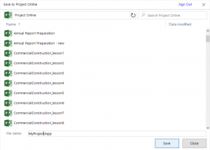 Open from Project Server – Project Plan 365