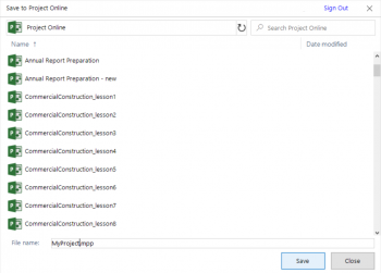 Open from Project Server – Project Plan 365