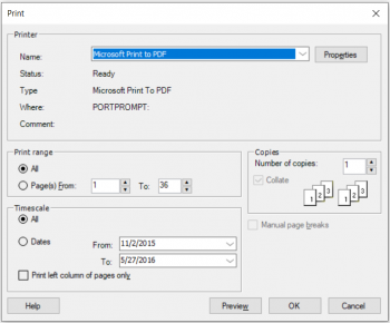 Print in Project Plan 365 for Windows - Project Plan 365