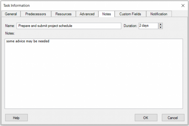 Task Notes - Project Plan 365