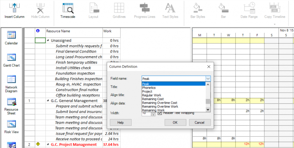 Assignments Peak Units - Project Plan 365