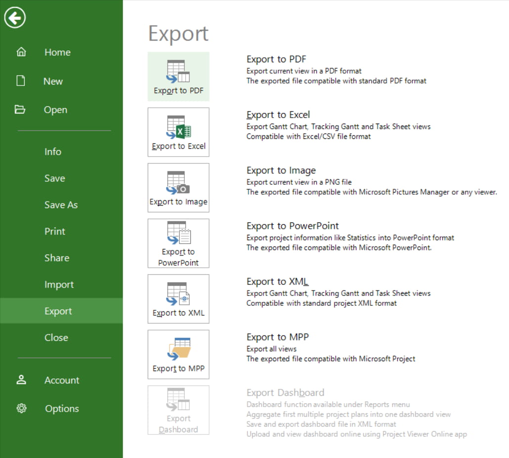 Export To PDF Project Plan 365