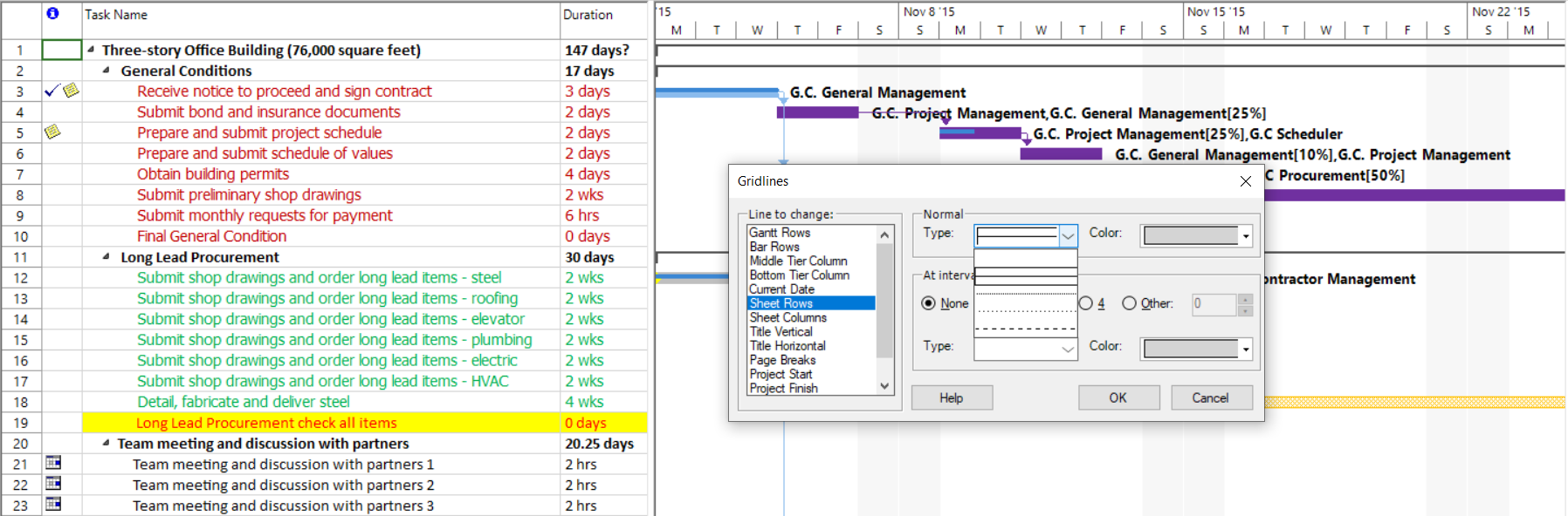 Gridlines - Project Plan 365