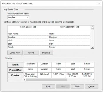 Import from Excel – Project Plan 365