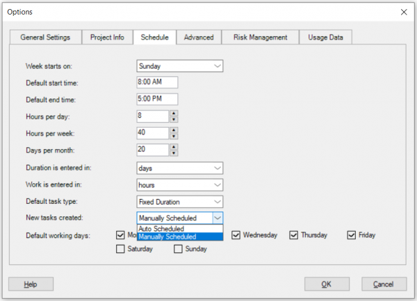Set Task Mode – Project Plan 365