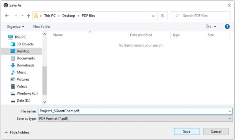 Export to PDF - Project Plan 365