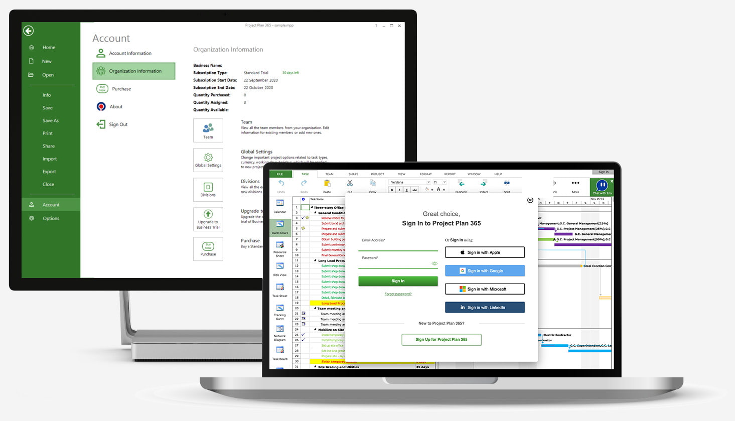 Account Management – Project Plan 365
