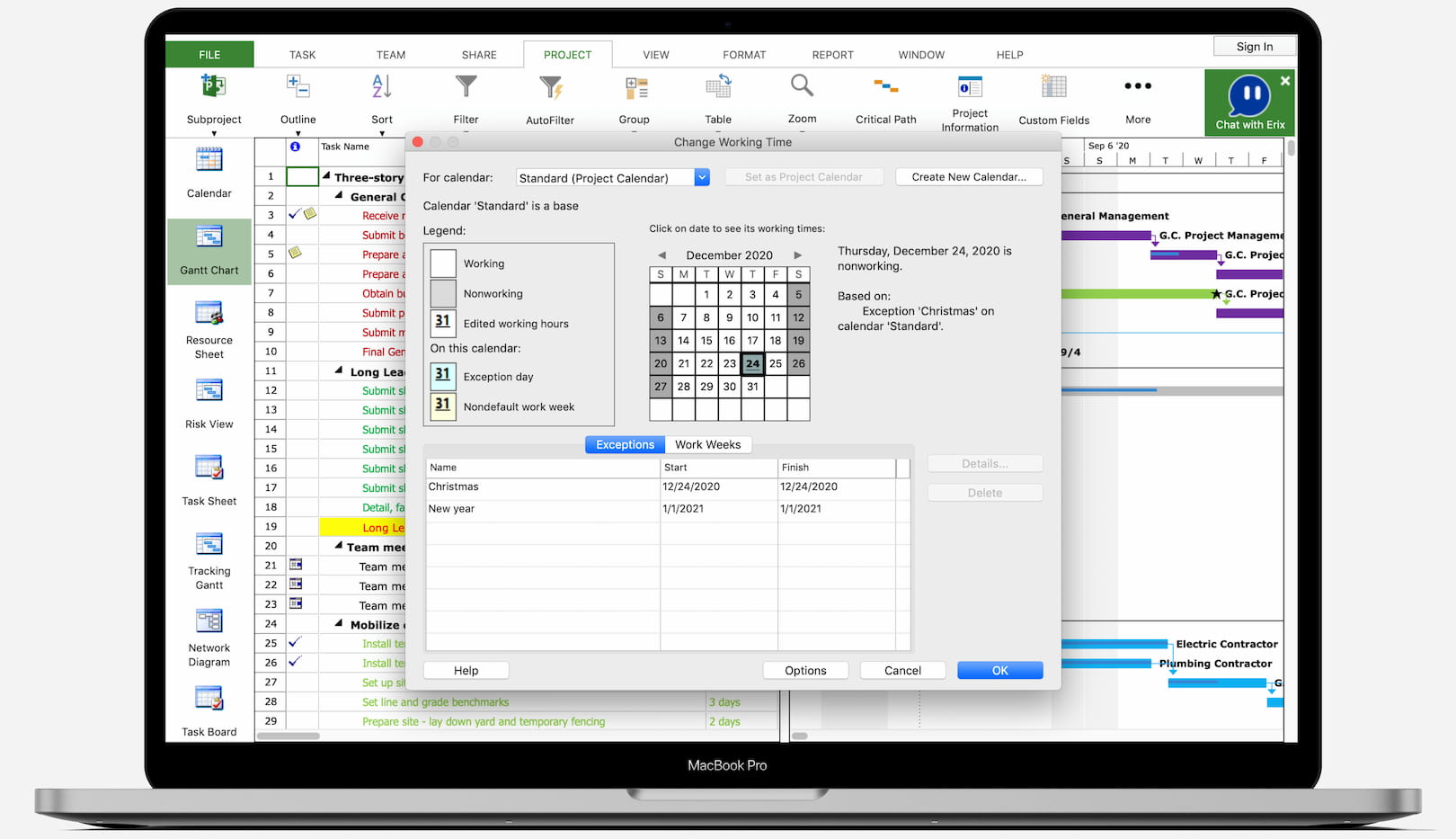 Manage Calendars - Project Plan 365