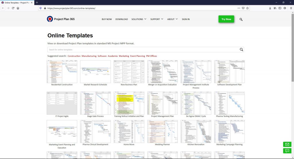 New from Template - Project Plan 365