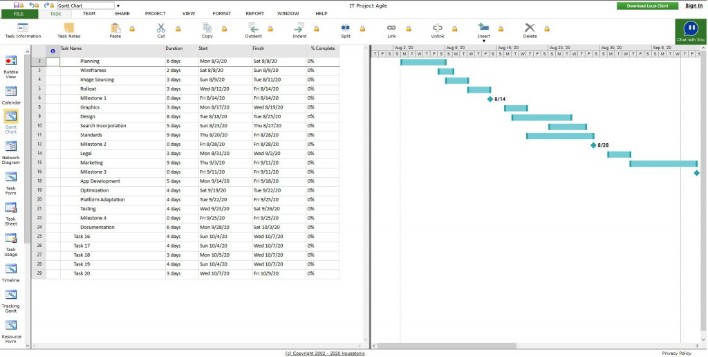 New from Template - Project Plan 365