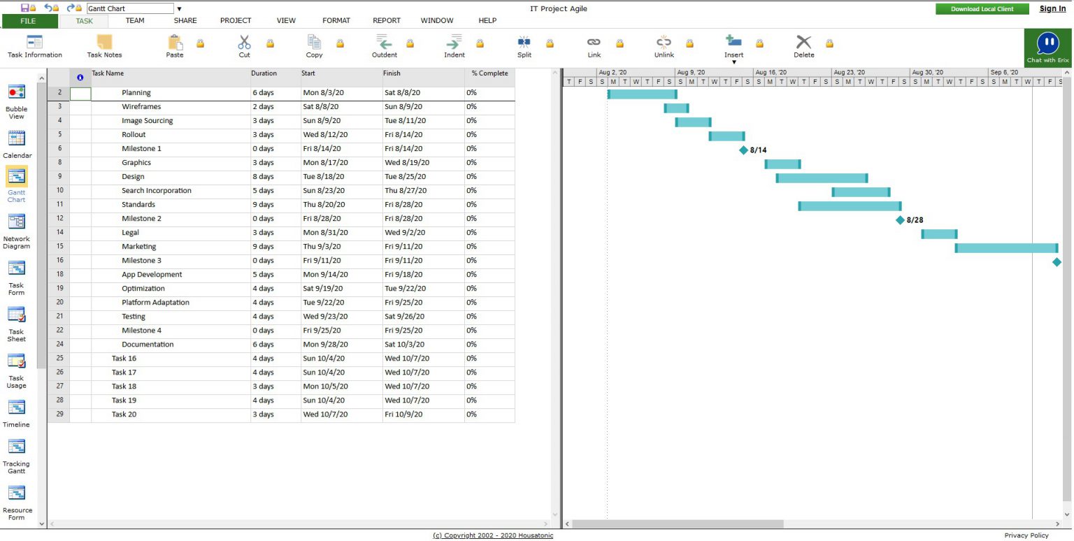 New from Template - Project Plan 365