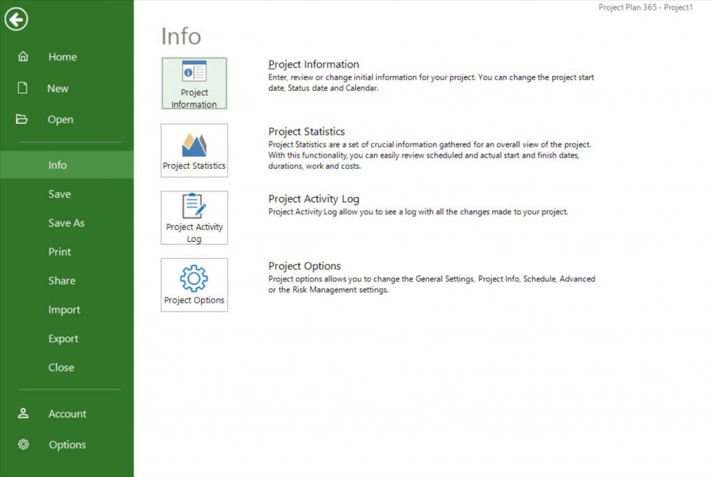 Properties – Project Plan 365