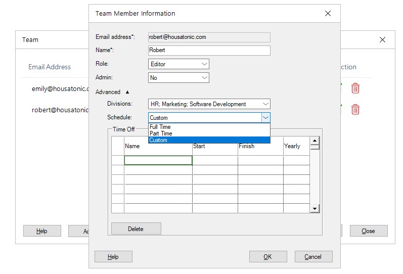Manage Team Members – Project Plan 365