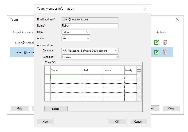 Manage Team Members – Project Plan 365
