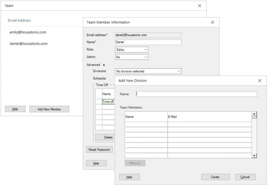 Manage Divisions – Project Plan 365