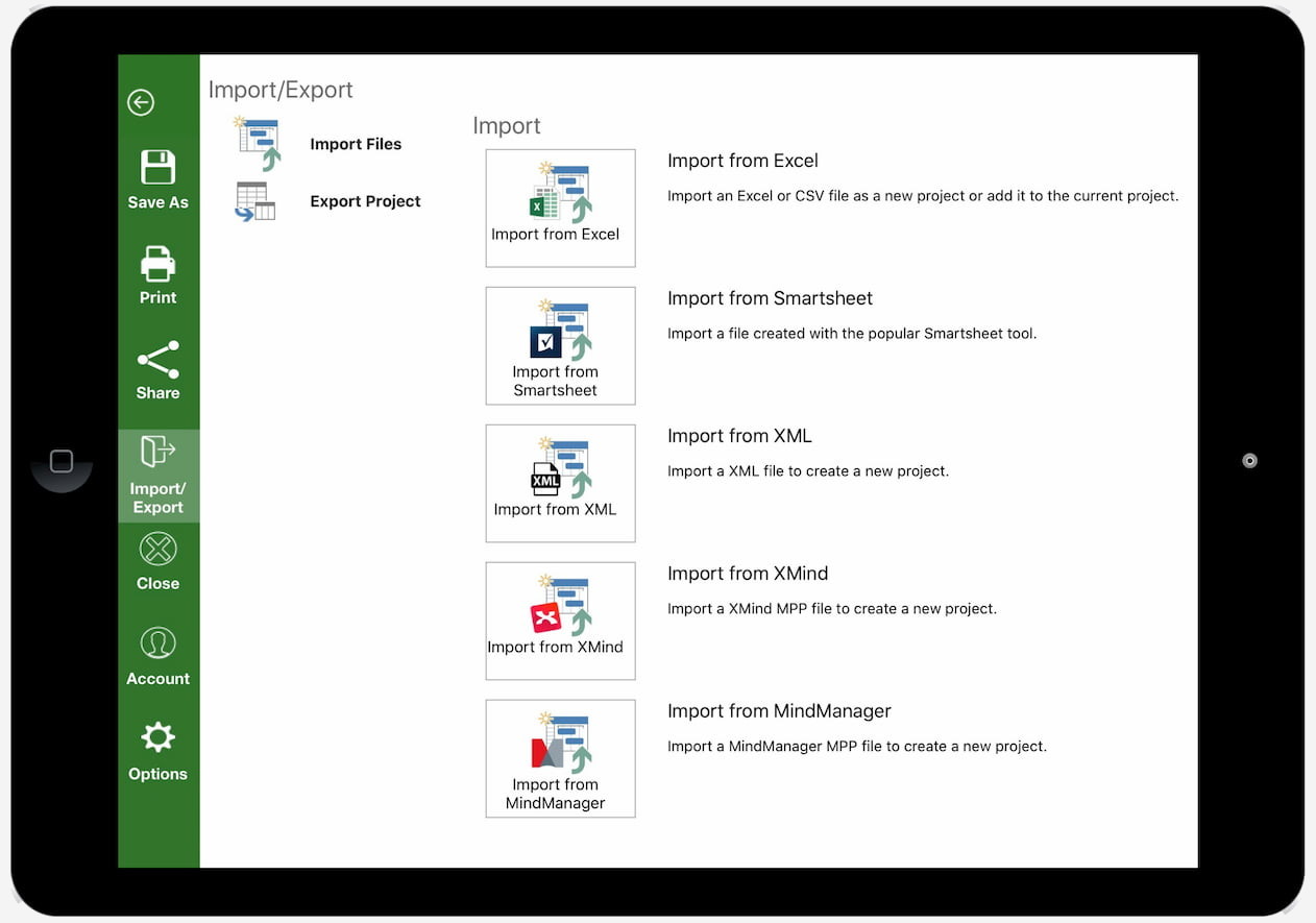 Import from Excel – Project Plan 365