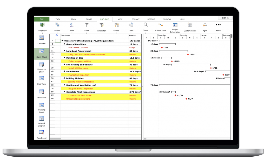 Create Milestones - Project Plan 365