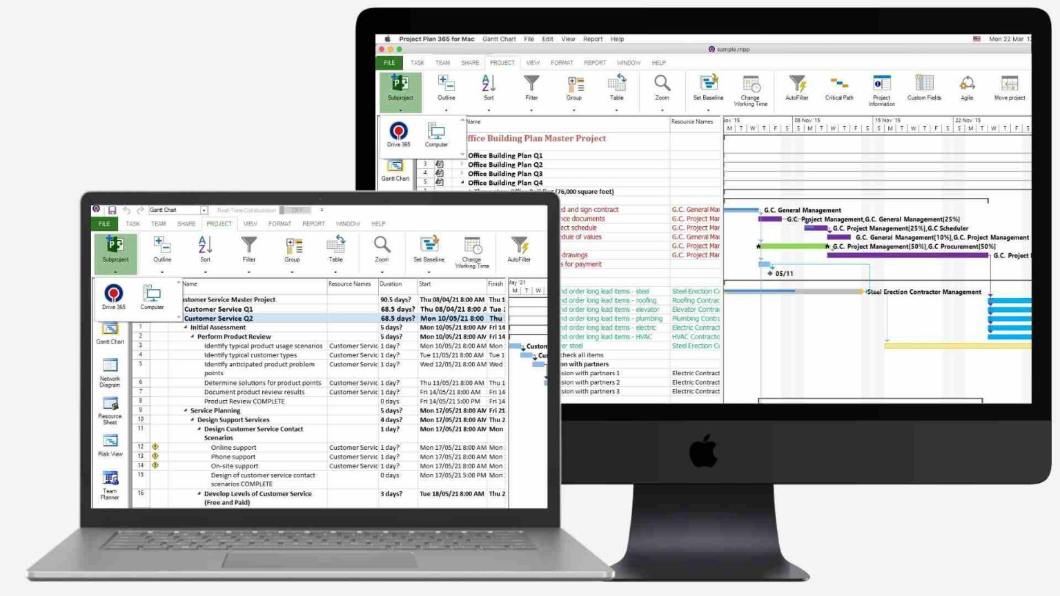 Master Project and Subprojects in Project Plan 365 - Project Plan 365