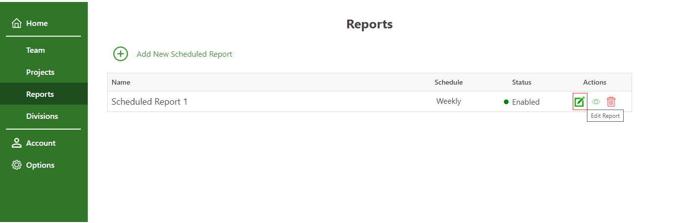 Scheduled Reports – Project Plan 365