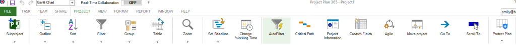Autofilter – Project Plan 365