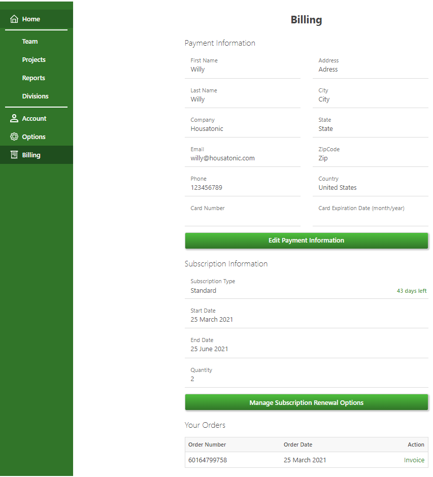 Renew Standard Subscription – Project Plan 365