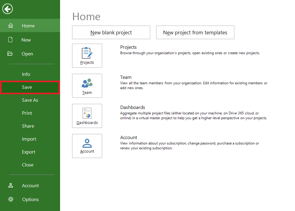 Save Password Protected .MPP files – Project Plan 365