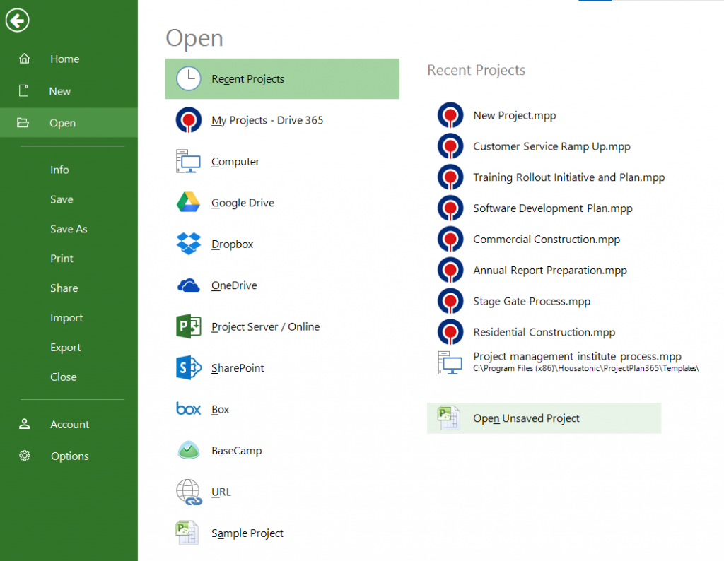 Auto Save – Project Plan 365