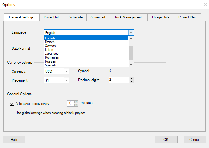 Lesson 2: General Settings – Project Plan 365