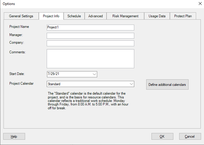 Lesson 2: General Settings – Project Plan 365