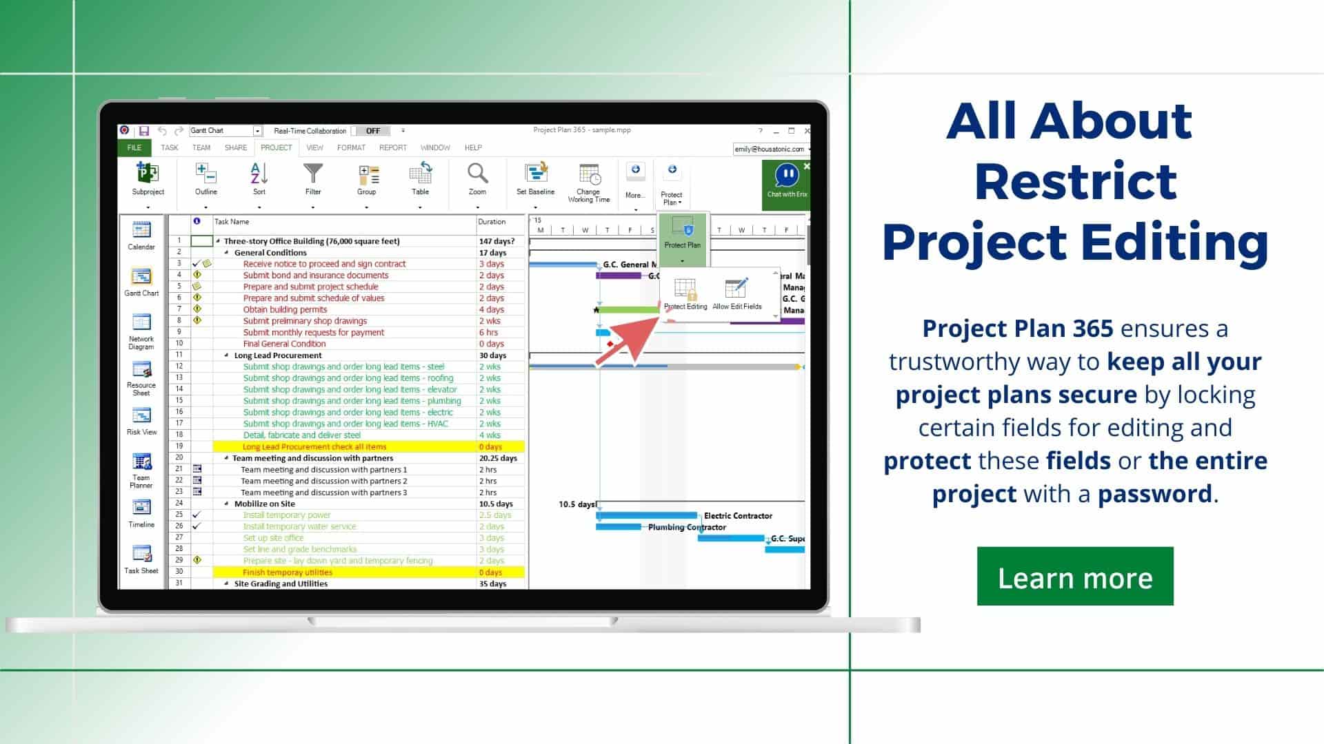 Restrict Project Editing - Project Plan 365