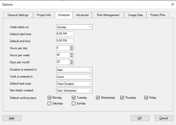 Lesson 2: General Settings – Project Plan 365