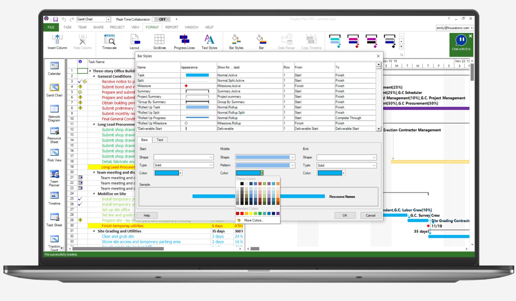 Set Gantt Chart Bar Styles - Project Plan 365