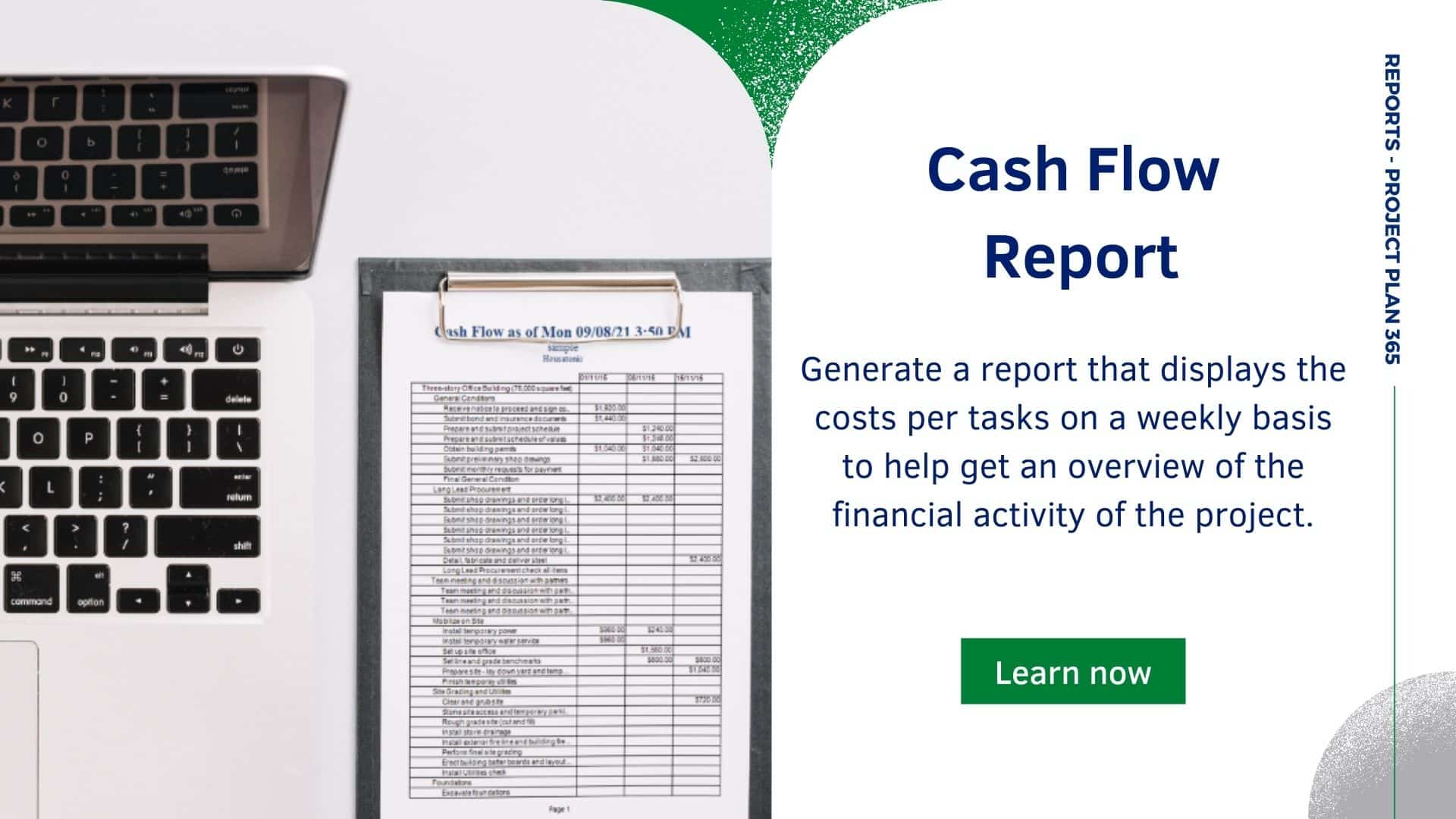 Cash Flow Report - Project Plan 365