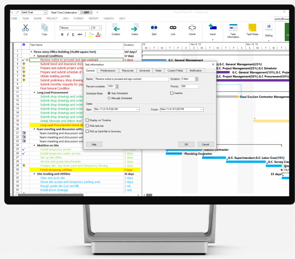 All about Task Information - Project Plan 365