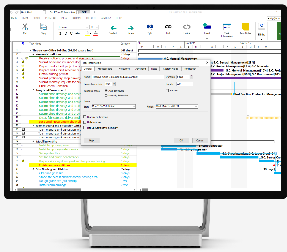 All about Task Information - Project Plan 365