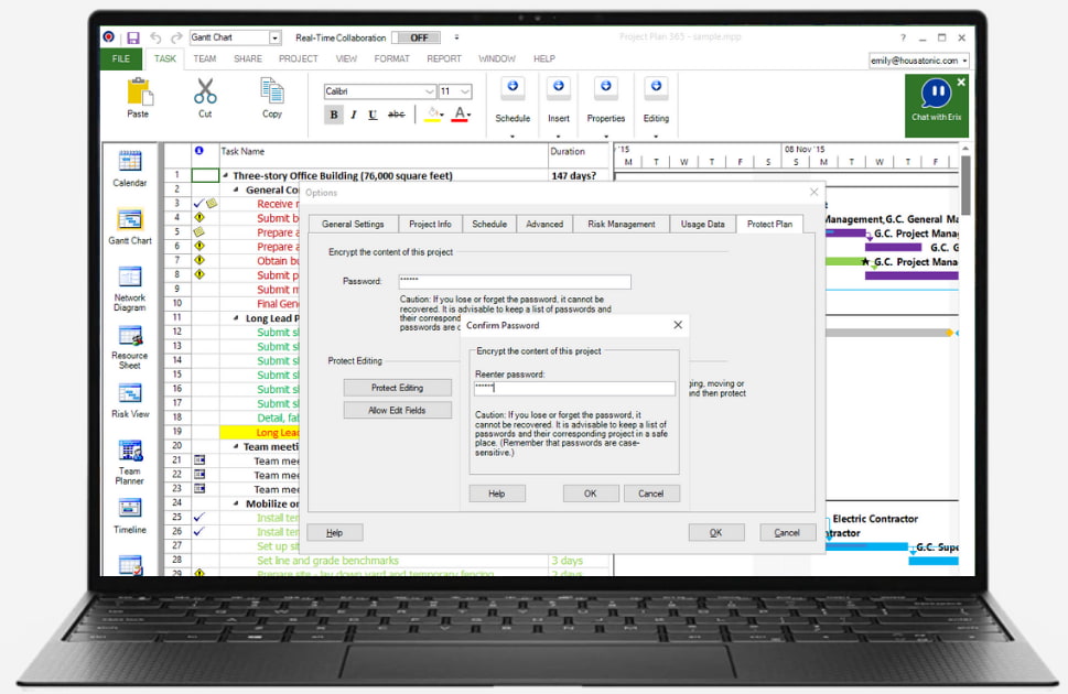 Save Password Protected MPP Files Project Plan 365