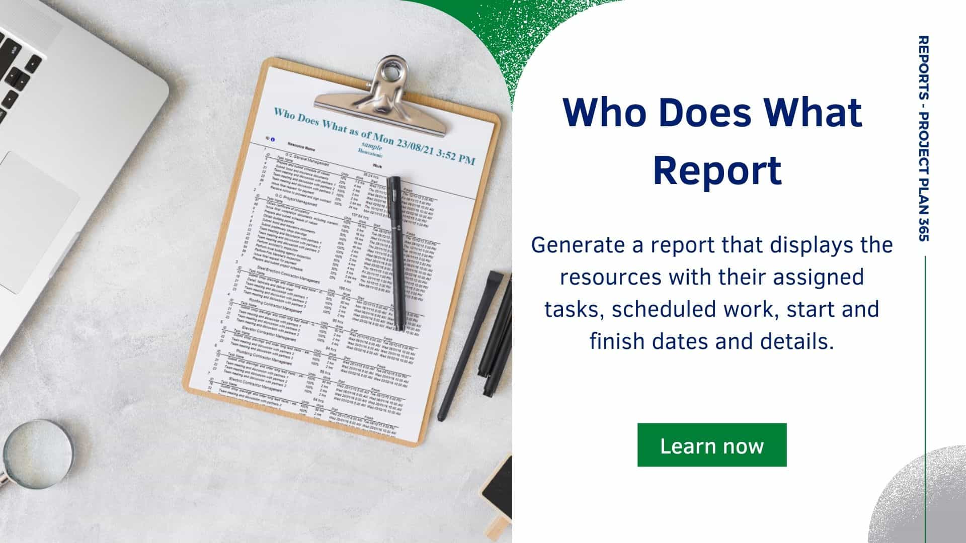 Who Does What Report - Project Plan 365