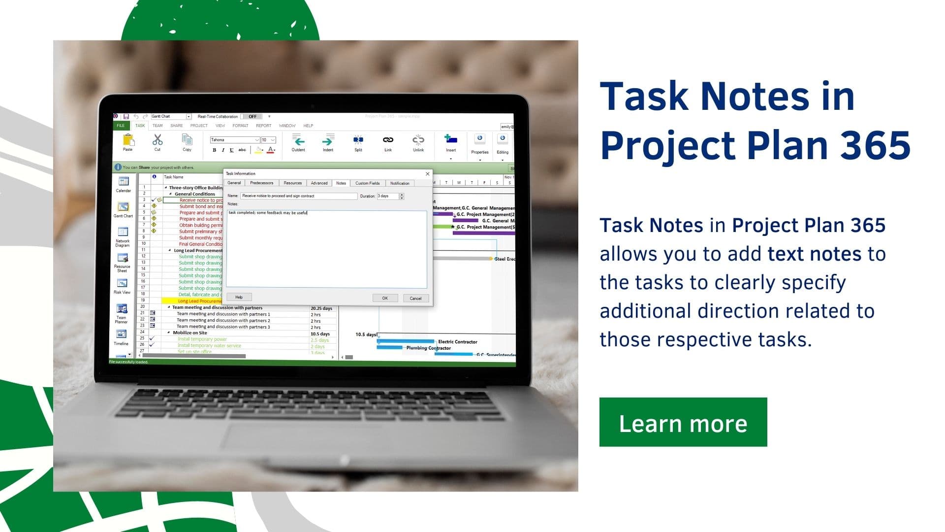 Task Notes – Project Plan 365