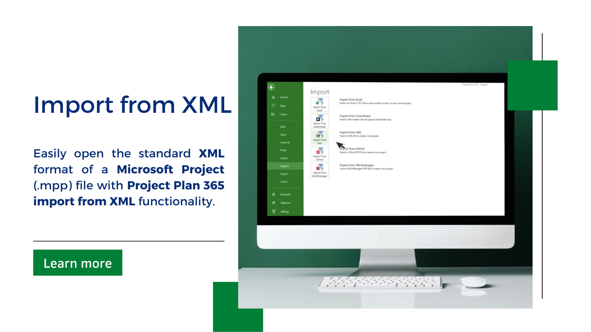 Import from XML - Project Plan 365 Import from XML - Project Plan 365