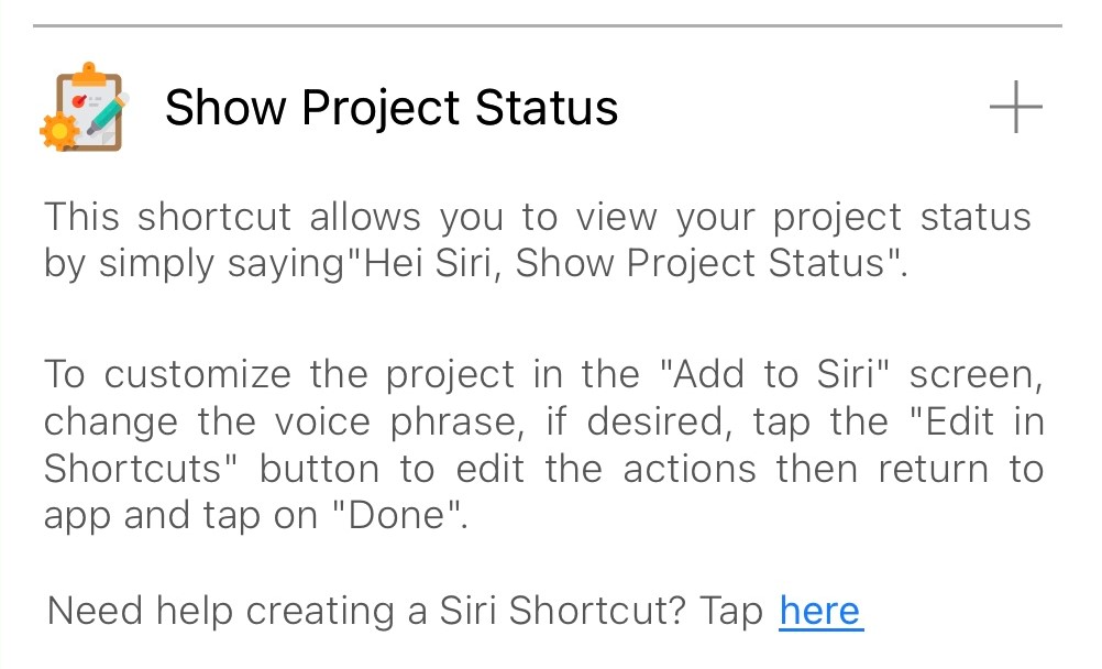 Siri Shortcut for iPhone – Project Plan 365