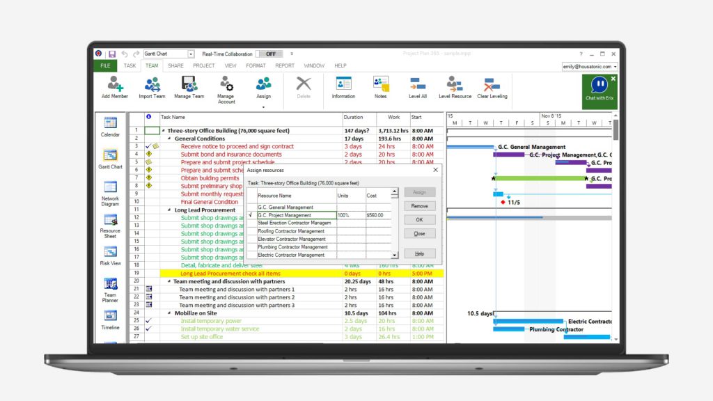 Resource Assignments - Project Plan 365